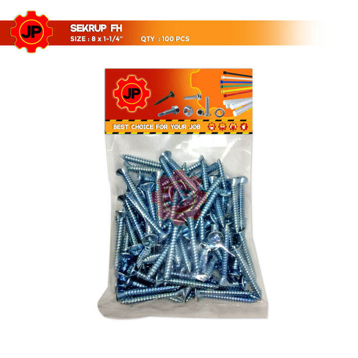 SEKRUP FH 8 x 1-1/4 - SKRUP FH 8x1-1/4 BAUT TAPPING ISI 100 PCS ...