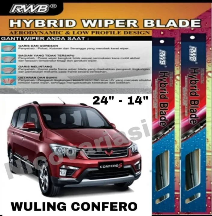 Wiper Pembersih Kaca Mobil Wuling Confero Ukuran 24-14 Wiper Hybrid ...