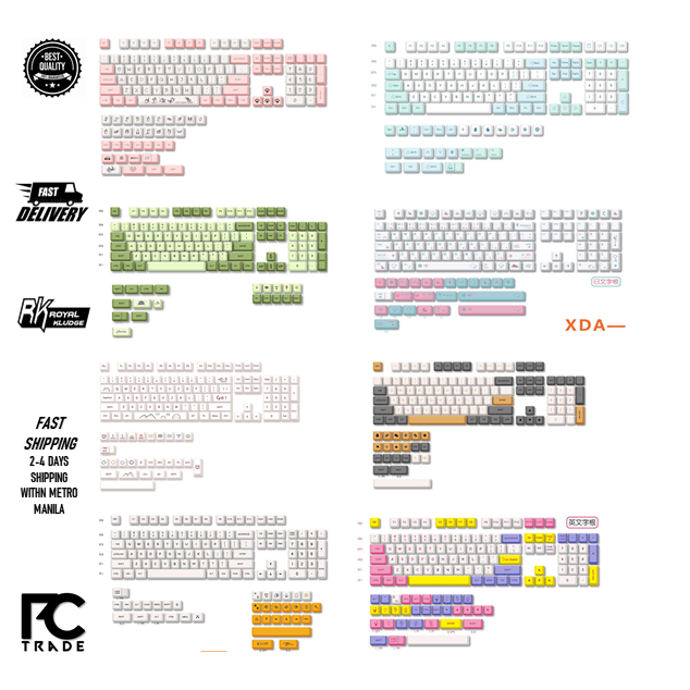 PBT Keycaps 124 - 140 Set XDA Profile for Mechanical Keyboard Dye ...