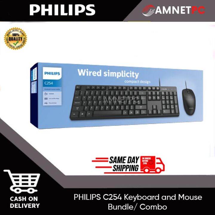 PHILIPS C254 Quality Keyboard and Mouse Bundle/ Combo, USB Type ...