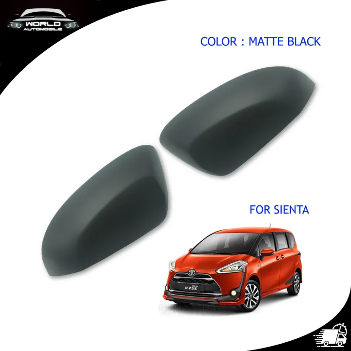ครอบกระจกมองข้าง ครอบกระจก โตโยต้า เซียนต้า สี ดำด้าน Toyota Sienta ...