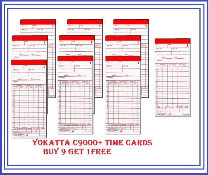DTR Bundy Clock Time Card Time Card C9000+ BUY 9 GET 1 Yokatta Standard ...