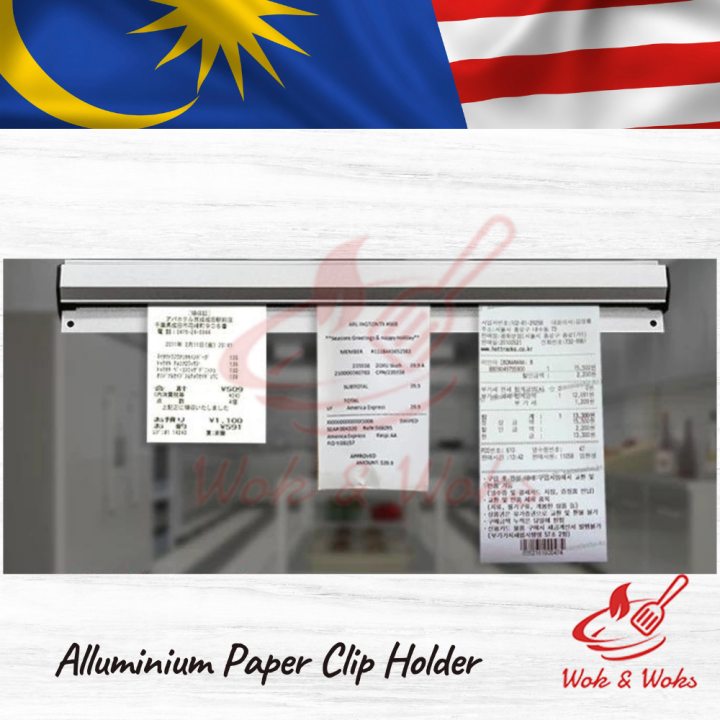 Aluminium Paper/Receipt/Bill Clip Holder / Pemegang Klip Kertas / Resit ...