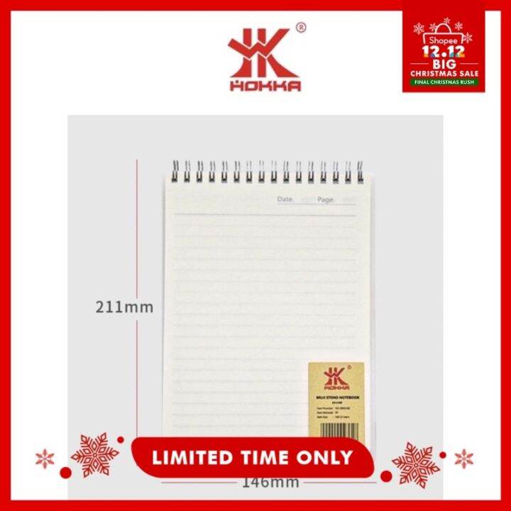 HOKKA Premium 80Pages Quality Muji Style Notebook Spiral Steno Vertical Notebook A5/B5 | Lazada PH