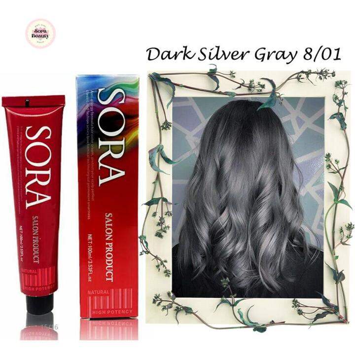 Sora Hair Dye Color in Dark Silver Gray 8/01 | Lazada PH