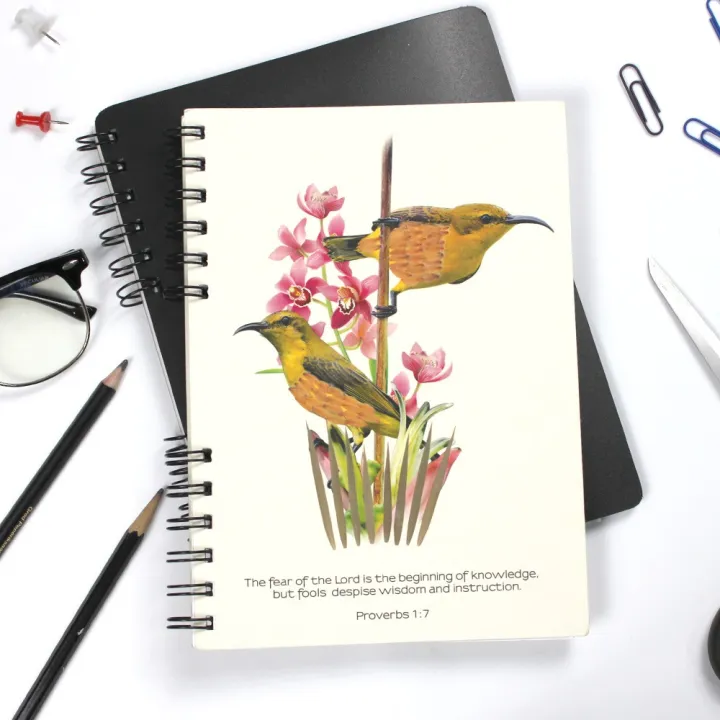 The beautiful colors of a selection of bird Notebook "Olive-backed ...