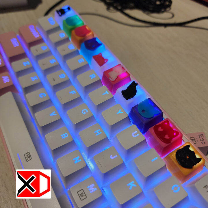 Cat Artisan Keycaps for mechanical keyboard - Cute Cat Shades Two Cats ...