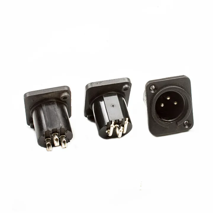 Soldering / PCB Mounting XLR 3pin Panel Mount Male Chassis Socket ...