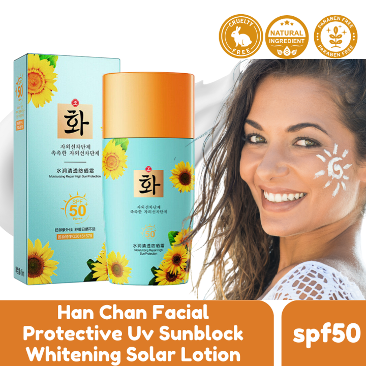 ORIGINAL Han Chan SPF50+/PA++++ Facial Protective UV Sunblock Whitening ...