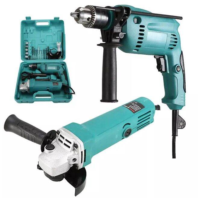 2 in 1 Electric IMPACT DRILL AND Angle GRINDER WITH COMPLETE ...