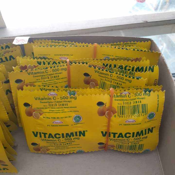 Vitacimin Vitamin C 500mg Tablet Hisap - Box | Vitacimin Fresh Lemon ...