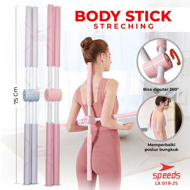SPEEDS Tongkat Yoga Alat Olahraga Punggung Yoga Stick Lipat Alat ...
