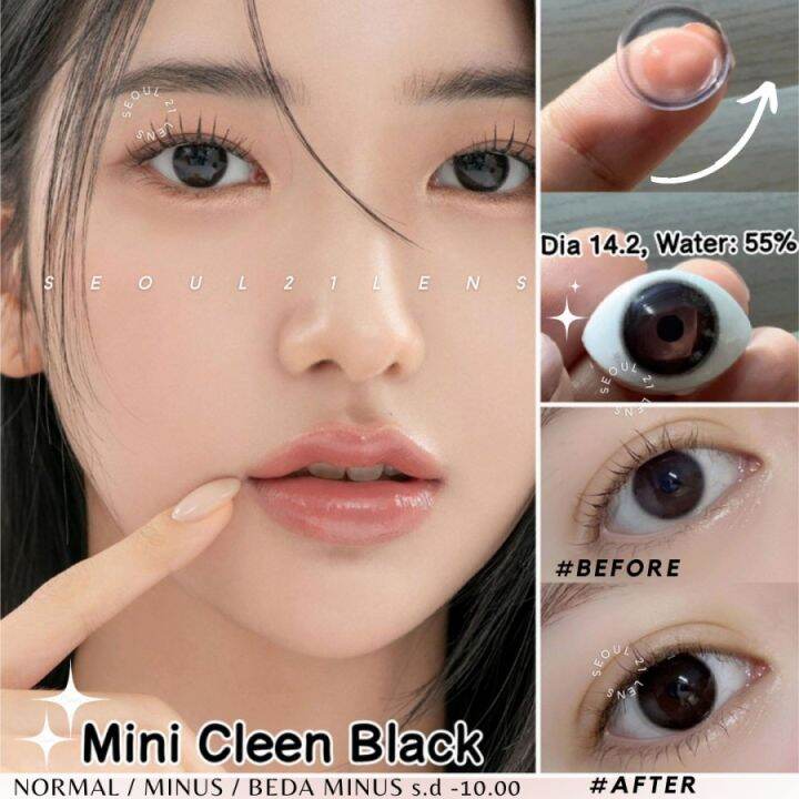 SOFTLENS NATURAL KITTY KAWAII MINI CLEEN BLACK NORMAL MINUS | Lazada ...