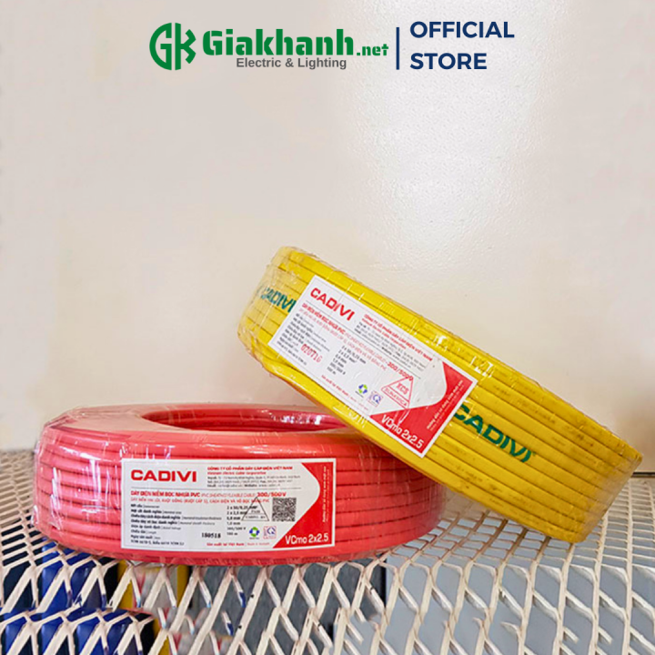 Dây Điện Đôi Mềm Oval Dẹp, 2 Lớp Cách Điện Cadivi VCmo 2x2.5 mm2 ...