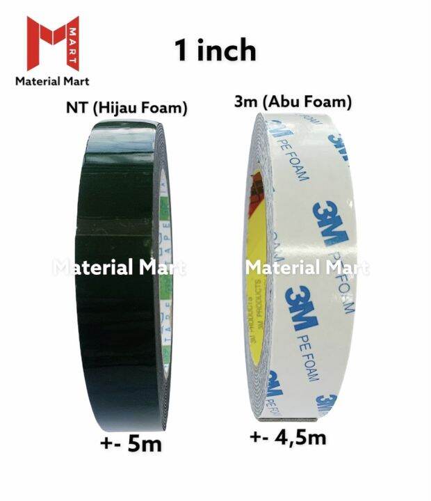 Double Tape Foam 3m | Double Tape Hijau Foam | Isolasi Tip Foam 1 Inch ...