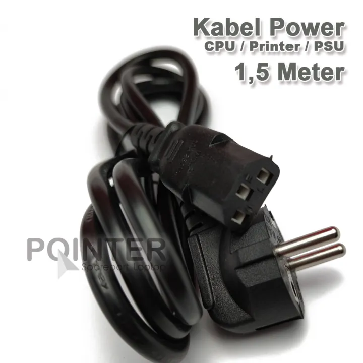 Kabel Power PC CPU Komputer Power Supply PSU Printer 3 Lubang Universal 1,5 meter | Lazada Indonesia