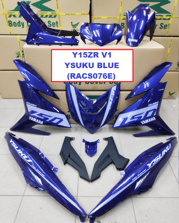 Rapido Cover Set Yamaha Y15ZR V1 V2 Ysuku Accessories Motor Y15 Ysuku Blue Yellow Color Y15ZR ...