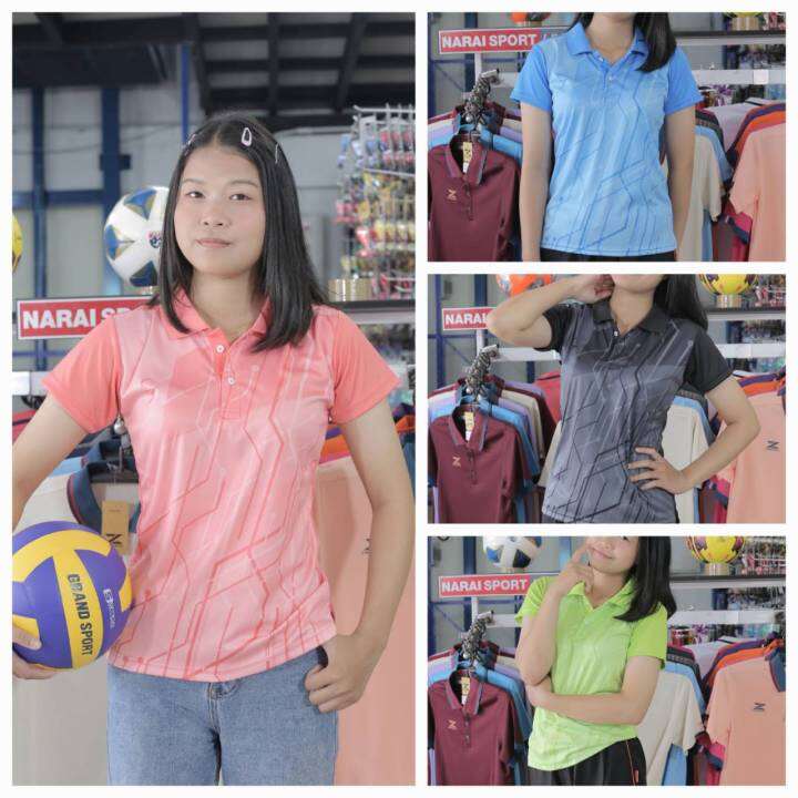 ***ของแท้ส่งไว** เสื้อคอปก SA303 เสื้อกีฬาหญิง SPORT DAY ผ้าไมโครพิมพ์ ...