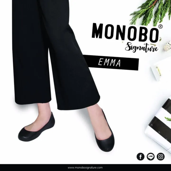 Monobo Emma รองเท้า โมโนโบ ทรงสวย เบา ใส่สบาย สีดำ เบอร์5-8 | Lazada.co.th