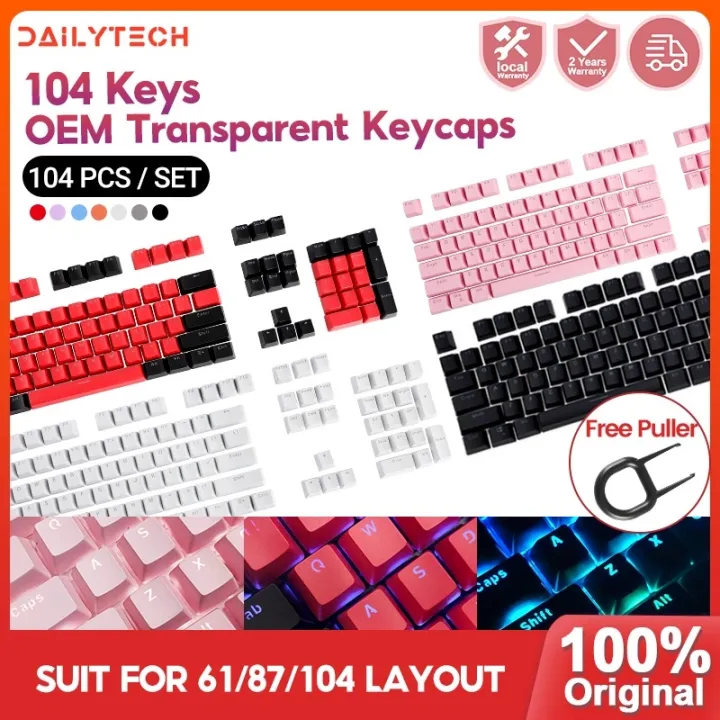 104 Keys Keycaps for Mechanical Keyboard ABS Two Color Backlit Keycap ...