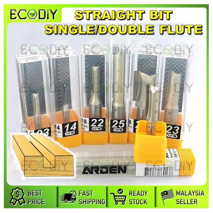 ECODIY🇲🇾 ARDEN Router Bit - Straight Bit Single Flute or Straight Bit ...