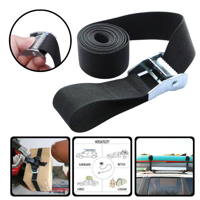 HITAM - Tali Strap Pengikat Barang Cargo Belt Panjang 2m Lebar 2.5Cm ...
