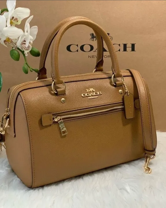 Original Coach F79946 Rowan Satchel Top Handle Bag in Saddle Crossgrain ...