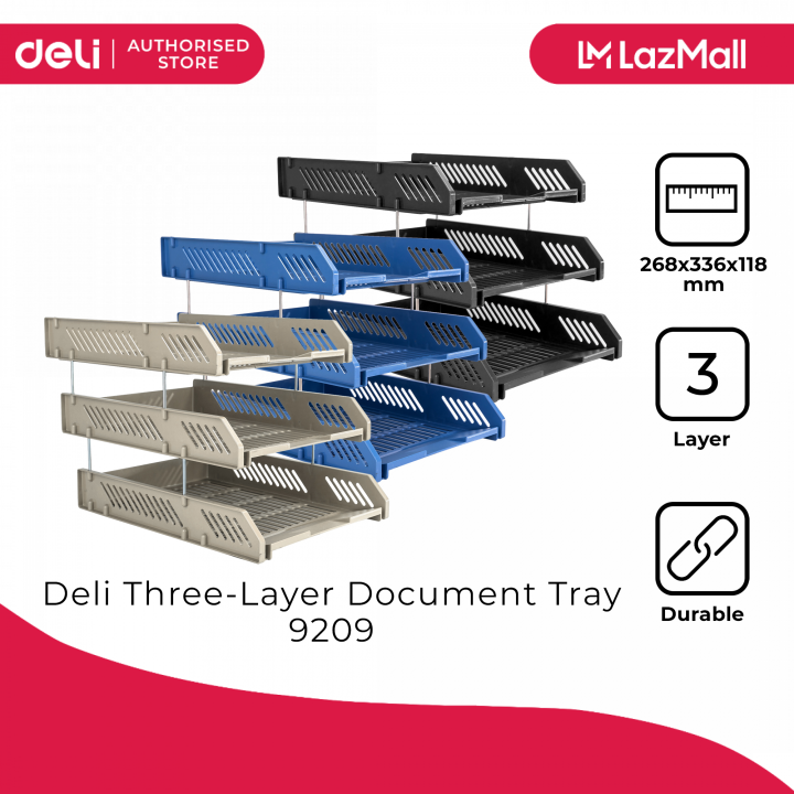 Deli Three Layer Document Tray 9209 [75219209] | Lazada PH
