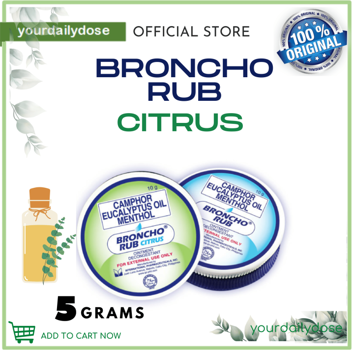 ON HAND IPI BRONCHO RUB CITRUS 5G AND 10G COUGH & COLDS RELIEF | Lazada PH