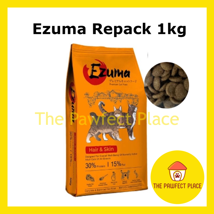 Ezuma Hair & Skin 1kg Repack Cat Dry Food Made in Europe Makanan Kucing ...