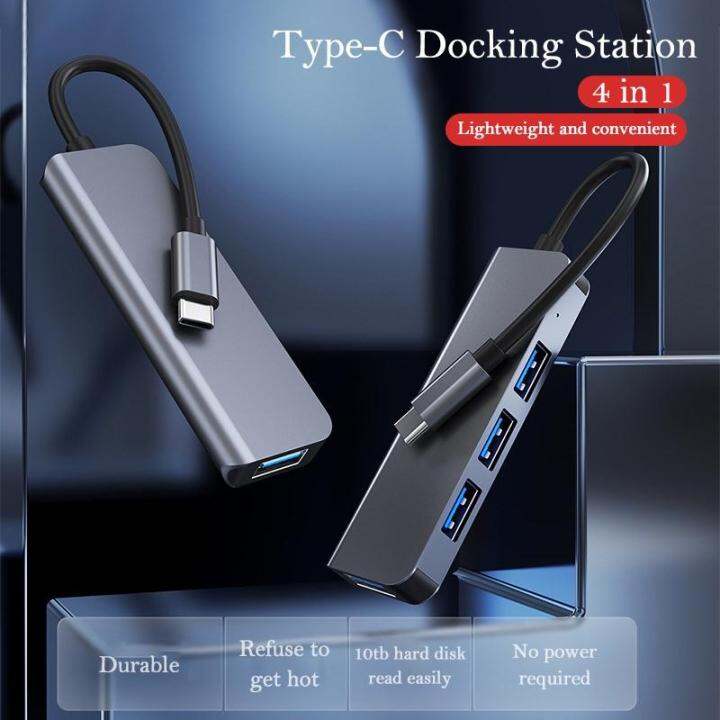 4in1 Type C Hub Docking Station Adapter with line USB C To Multi USB ...