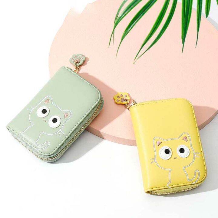 FHDFH กระเป๋าสตางค์สำหรับผู้หญิง,กระเป๋าสีลูกอมหนัง PU หลายช่องใส่คลิป ...