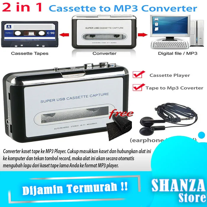 BISA COD - Alat Untuk Merubah Lagu Pada Kaset Menjadi MP3 - Cassette ...