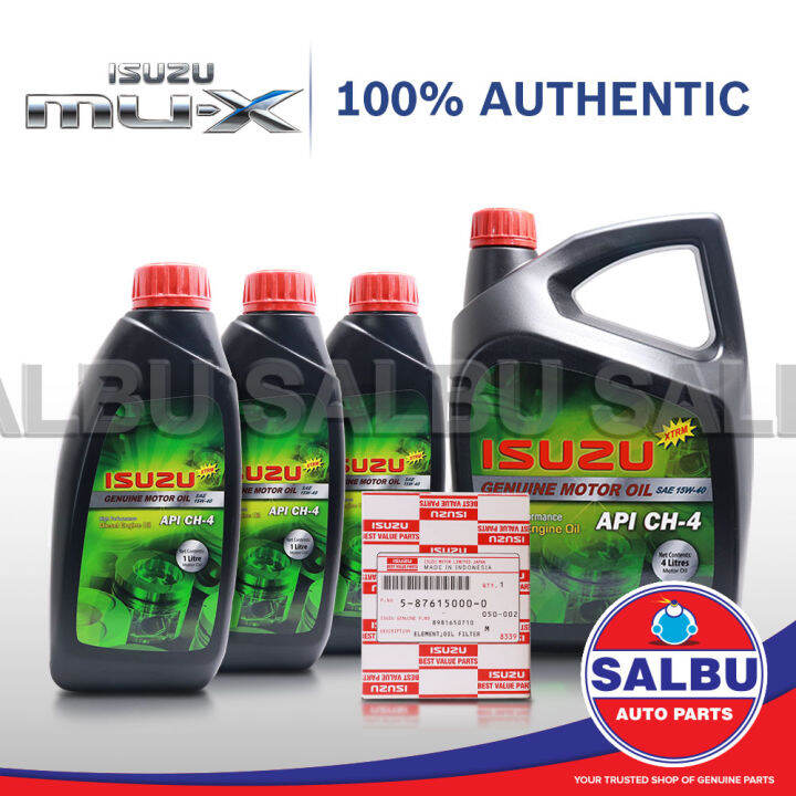 ISUZU Oil Change for MU-X 2014-2017 ISUZU GENUINE PARTS BUNDLE 7L SAE ...