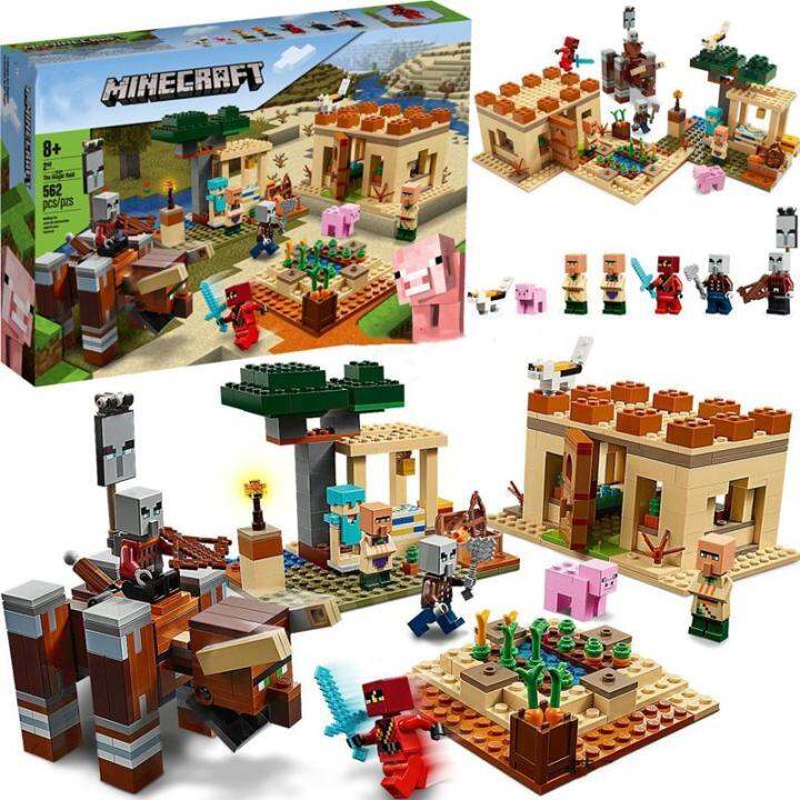 เข้ากันได้กับ LEGO Minecraft Calamity Villager Raiders Marauder Village ...