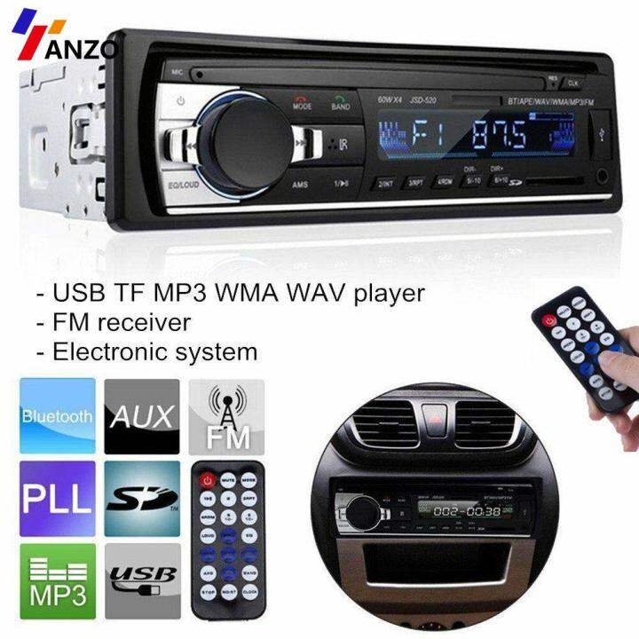 24V 12Pin 1DIN Car MP3 Player FM Radio Car Radio Bluetooth Stereo ...