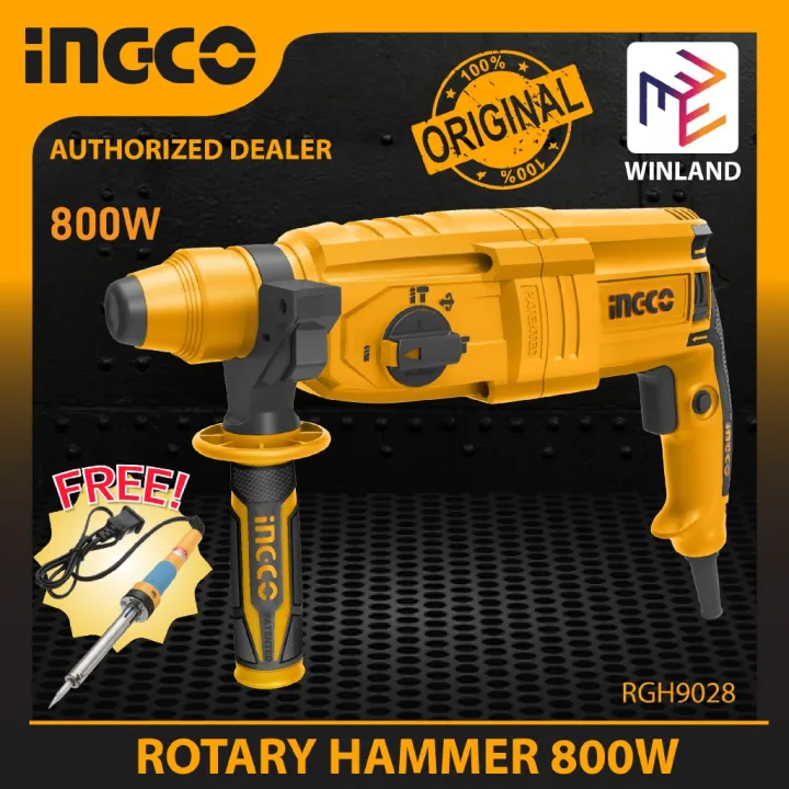 INGCO Rotary Hammer Drill SDS Plus System l Chipping Gun w FREE Solder ...