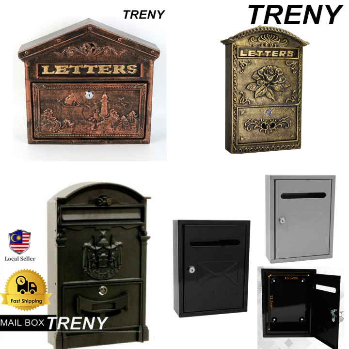 TRENY Europe Mail Box Post Letter Box/ Iron Mail Box/ Besi Plastik ...