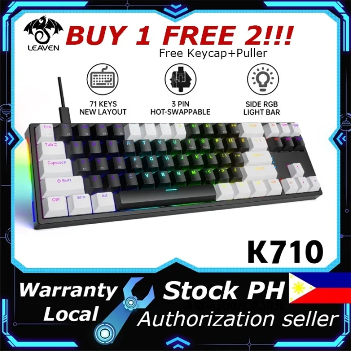 Mechanical Keyboard Hotswappable K710 Wired Gaming Gamer Colorful LED ...