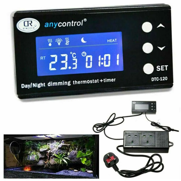 Yieryi ตัวควบคุมเทอร์โมสตาทสัตว์เลื้อยคลานปลาตัวควบคุมอุณหภูมิ LED ...