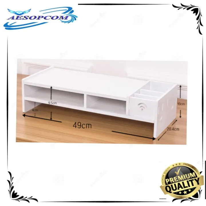 desktop monitor laptop stand table receive arrange shelf | Lazada PH