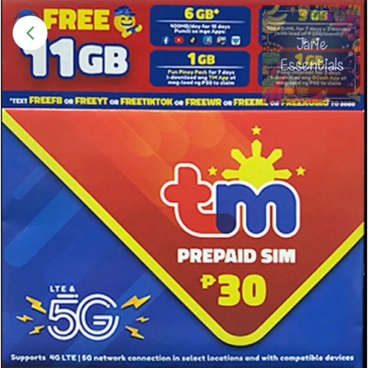 TM Prepaid LTE 5G Sim 10pcs | Lazada PH