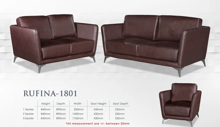 RUFINA 1+2+3 SEATER PU SOFA SET (PRE-ORDER 2 WEEKS) | Lazada