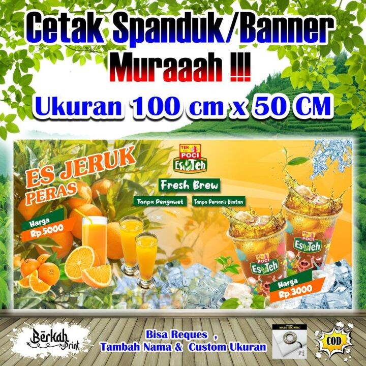 Spanduk Banner Es Jeruk & Es Teh Ukuran 1 Meter x 50 cm | Lazada Indonesia