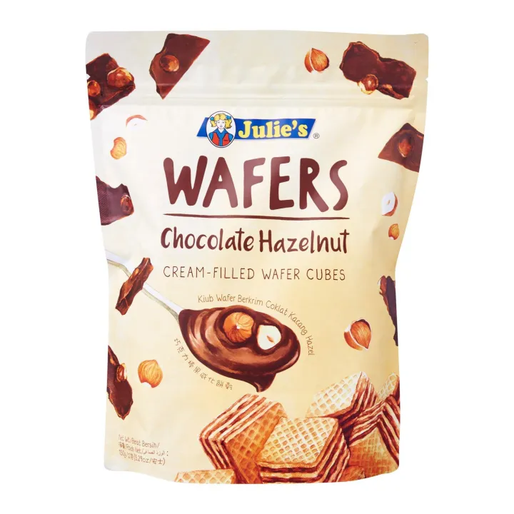 Julie's Wafers Chocolate Hazelnut Cream-Filled Wafer Cubes 150g | Lazada PH
