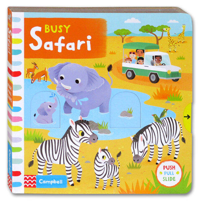 Busy Safari - Push Pull Slide Board Book | Lazada Indonesia