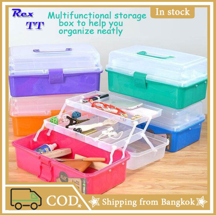 Rex TT 12 inch large three-layer plastic toolbox transparent solid ...