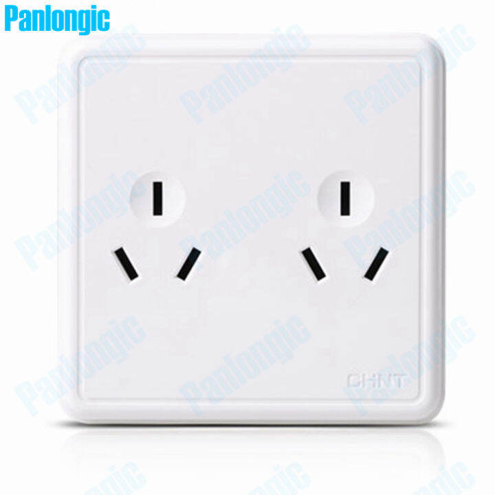 Sur Mounted Pure White 86 Type Wall Socket Panel 6-Pins Outlet Electric ...