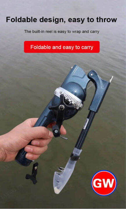Lanrui Portable Folding Fishing Rod SelfRound Throwing Rod Kit with ...
