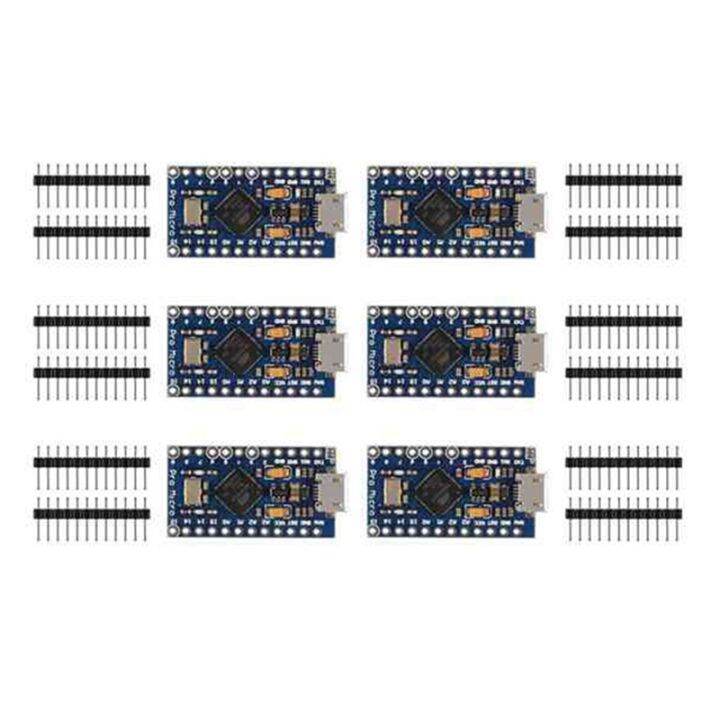 6 Pack For Pro Mini Atmega32u4 5v 16mhz Module Board For Arduino Leonardo Replace For Atmega328
